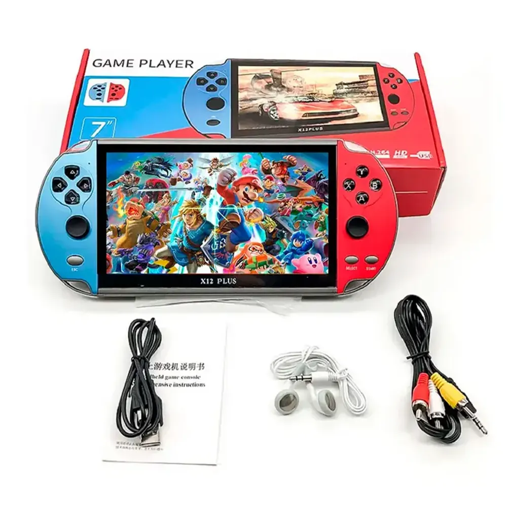 CONSOLA RETRO POWKIDDY X12 PLUS 7 PULGADAS +10,000 JUEGOS 16GB ...
